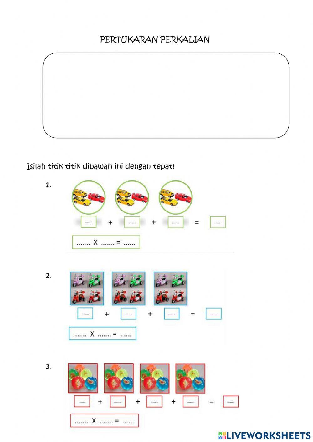 Perkalian activity for Grade 2 | Live Worksheets