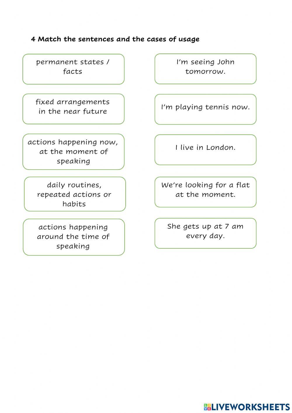 Present Simple and Present Continuous 1349574 | Kristina