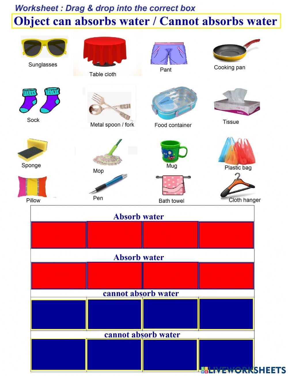 Materials That Absorb Water Activity Live Worksheets 58 Off