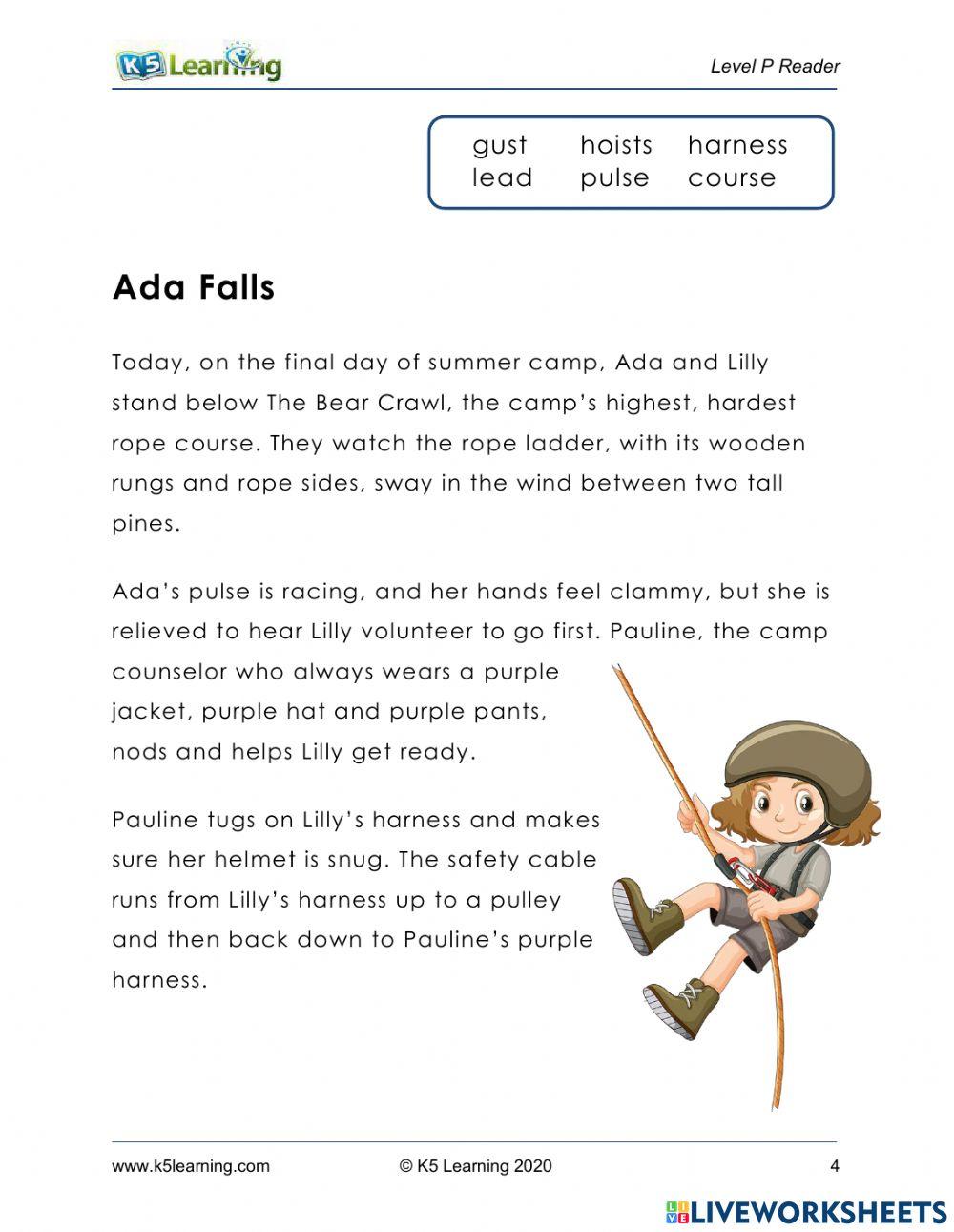 Ada Falls | Free Interactive Worksheets | 6683491