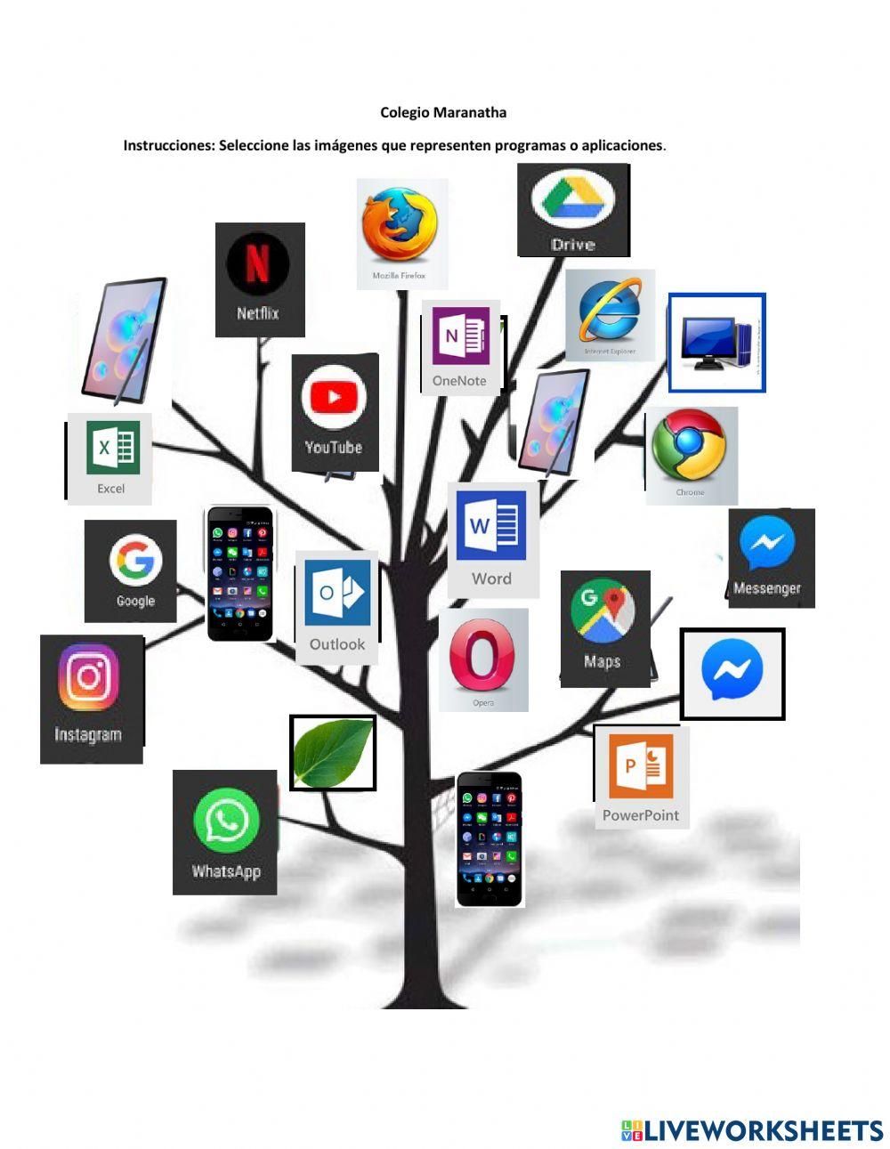 Programas y Aplicaciones de Internet online exercise for | Live Worksheets