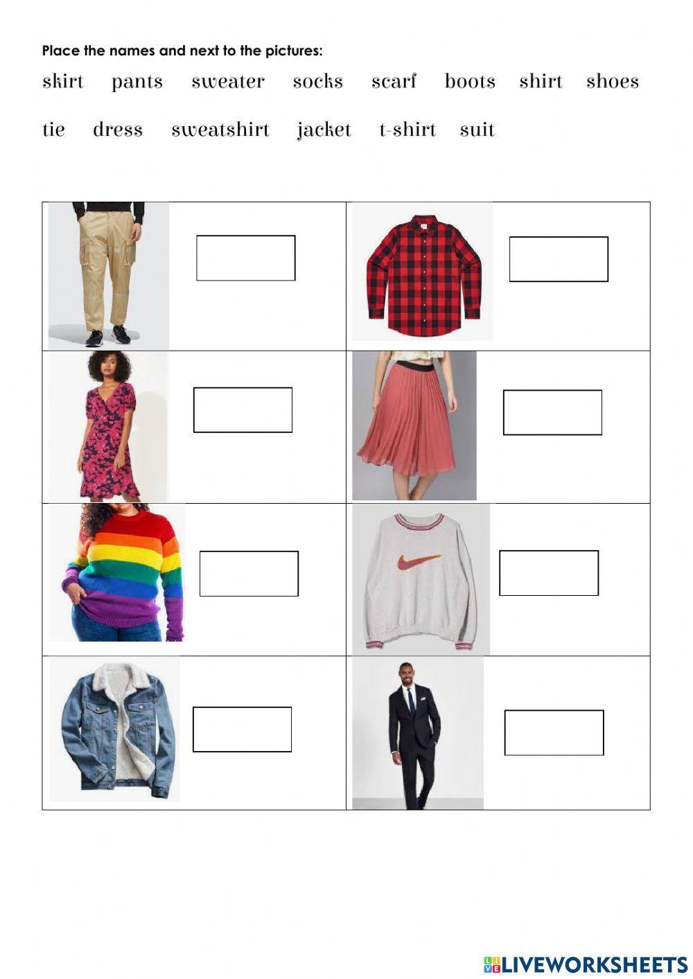 1261190 | Clothes | joilse | LiveWorksheets