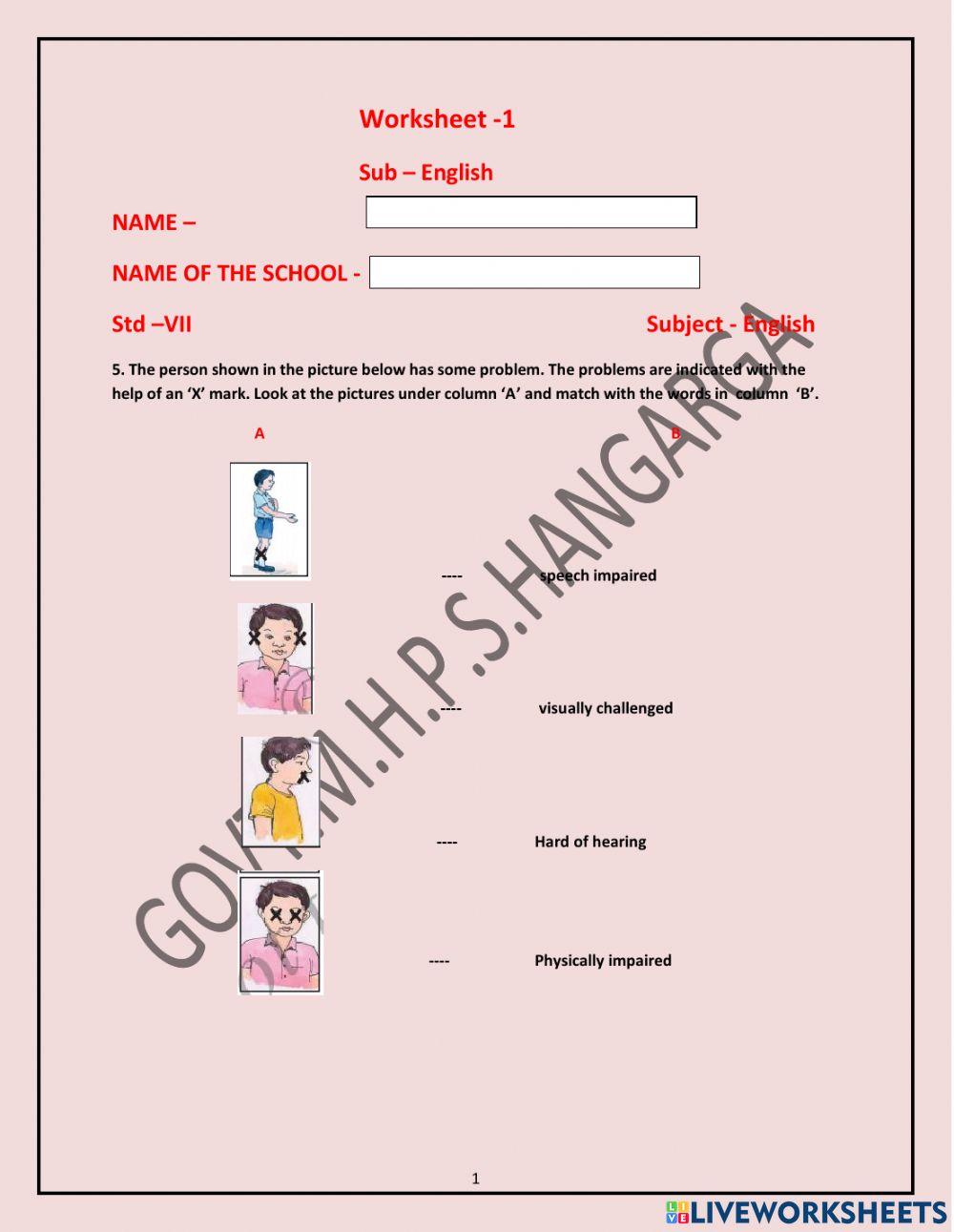 LOOK AT THE PICTURES AND DO IT AS DIRECTED worksheet | Live Worksheets