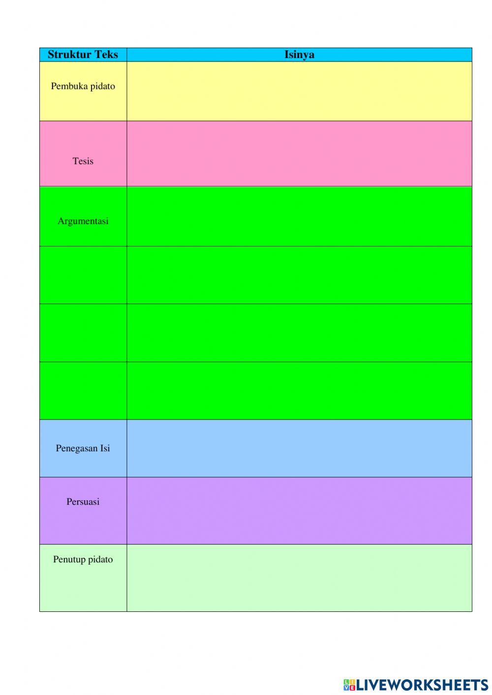 Menyusun Teks Pidato Persuasif worksheet | Live Worksheets