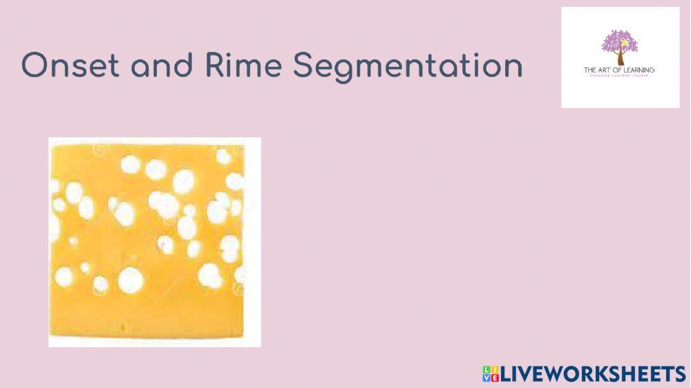 Onset rime and segmentation worksheet | Live Worksheets