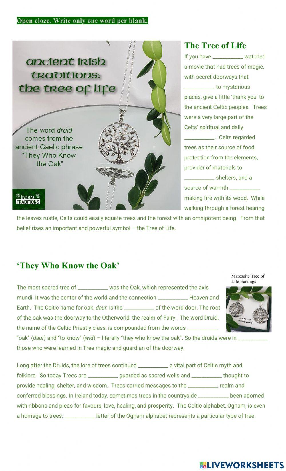 The Tree of Life worksheet | Live Worksheets