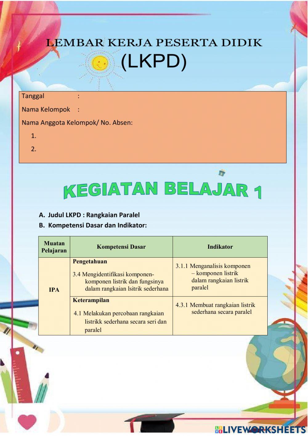 Lkpd online exercise for 6 | Live Worksheets