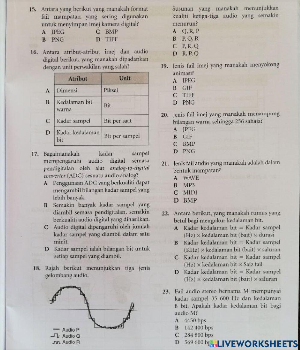 soalan pertengahan tahun ask ting 1 online exercise for | Live Worksheets