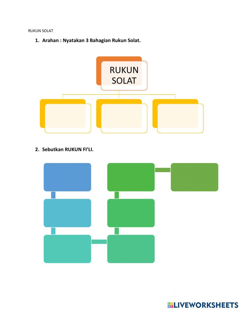 Rukun solat free online worksheet | Live Worksheets
