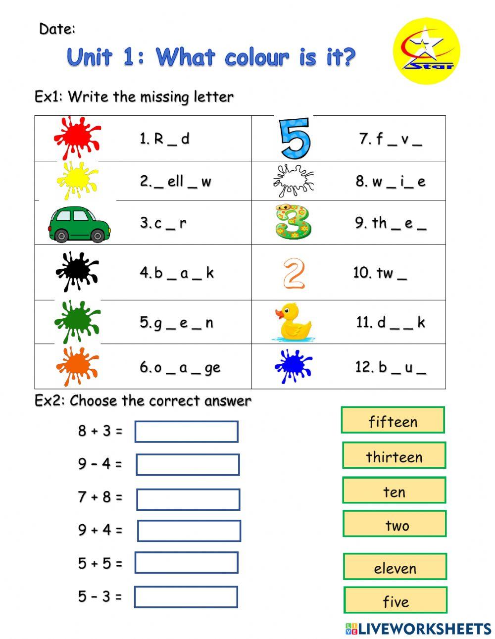 Starter - Unit 1 | Free Interactive Worksheets | 5126220
