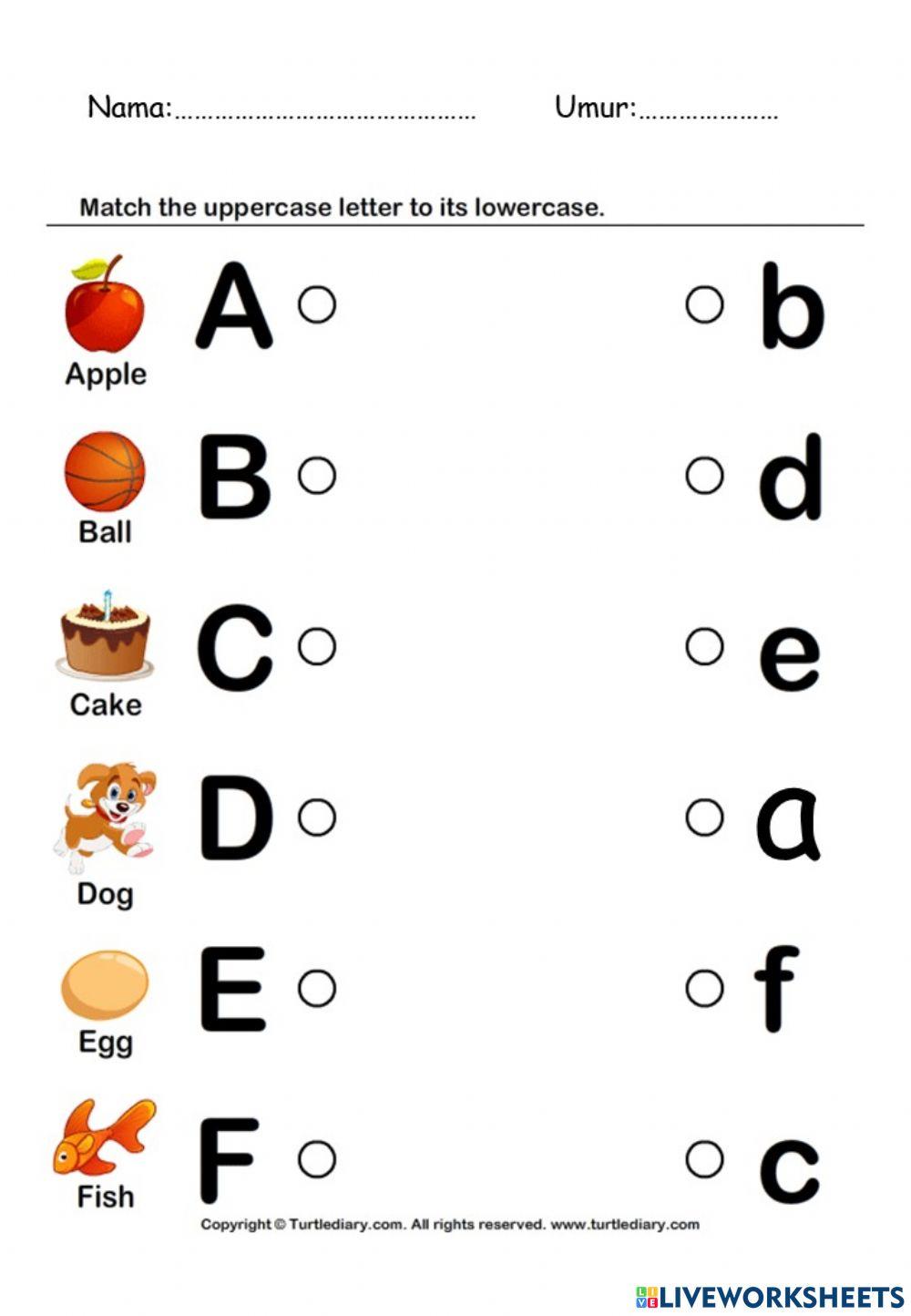 Match the alphabet 3300408 | hnnqy | Live Worksheets