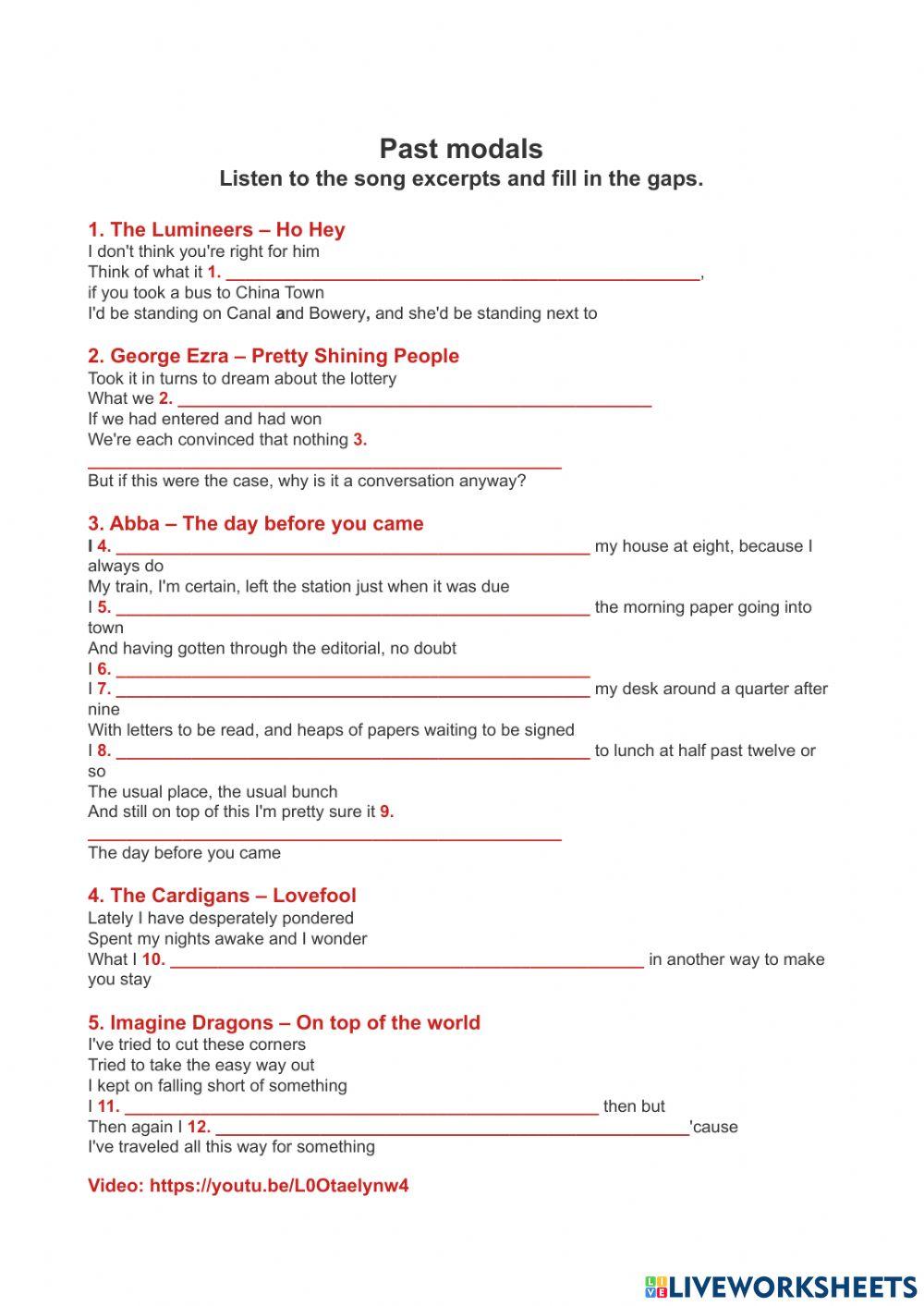 Perfect modals 1263321 | gisemarchan | Live Worksheets