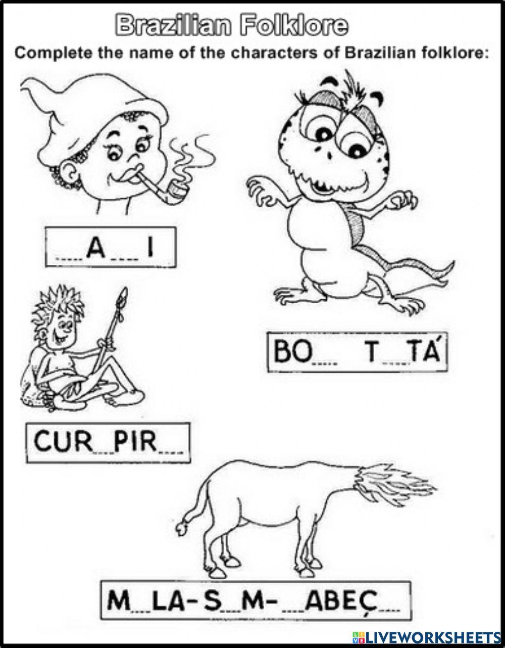 Brazilian Folklore interactive worksheet | Live Worksheets