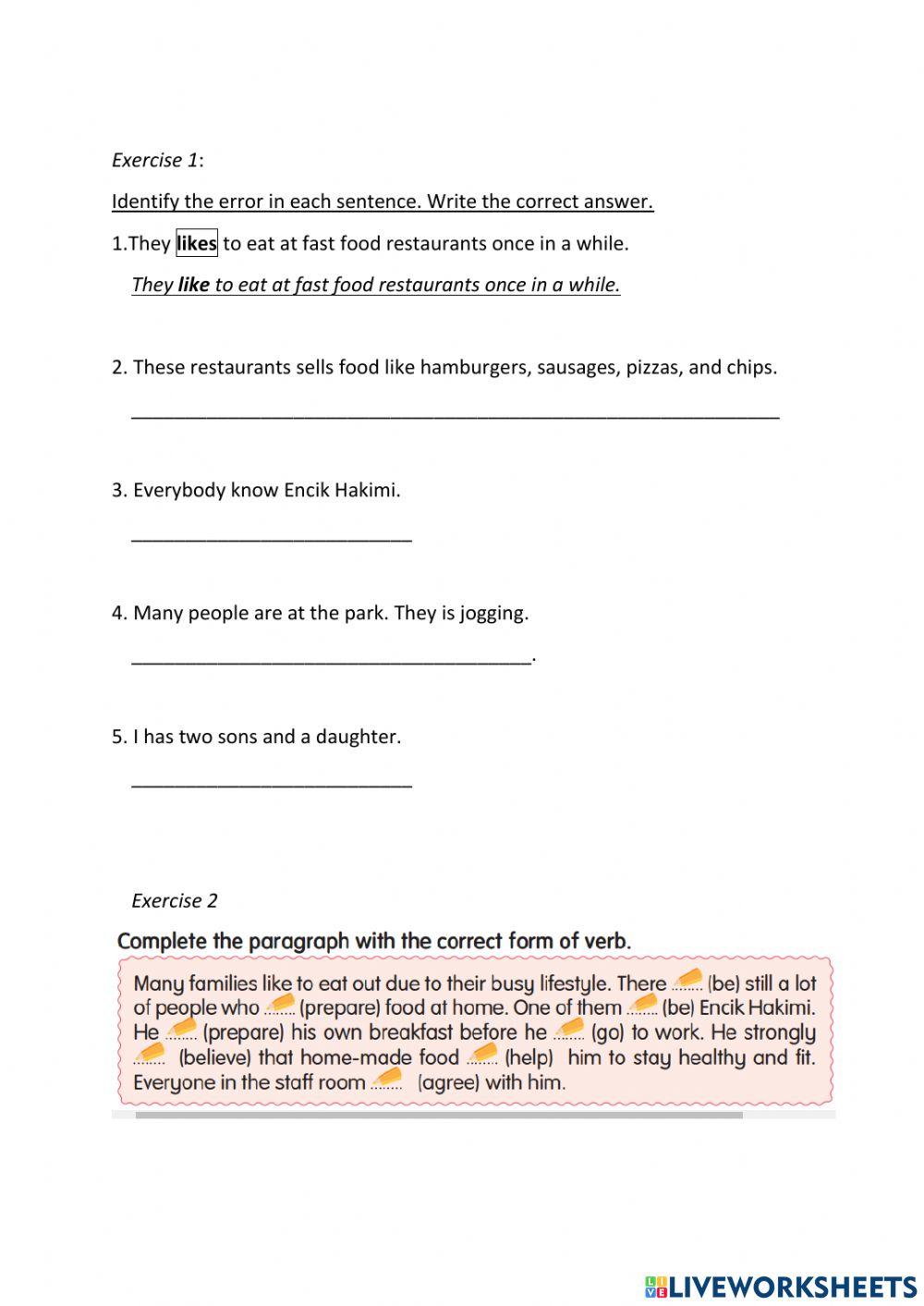 Year 6 Unit 7 SVA worksheet | Live Worksheets Year 6 Unit 7 SVA worksheet | Live Worksheets