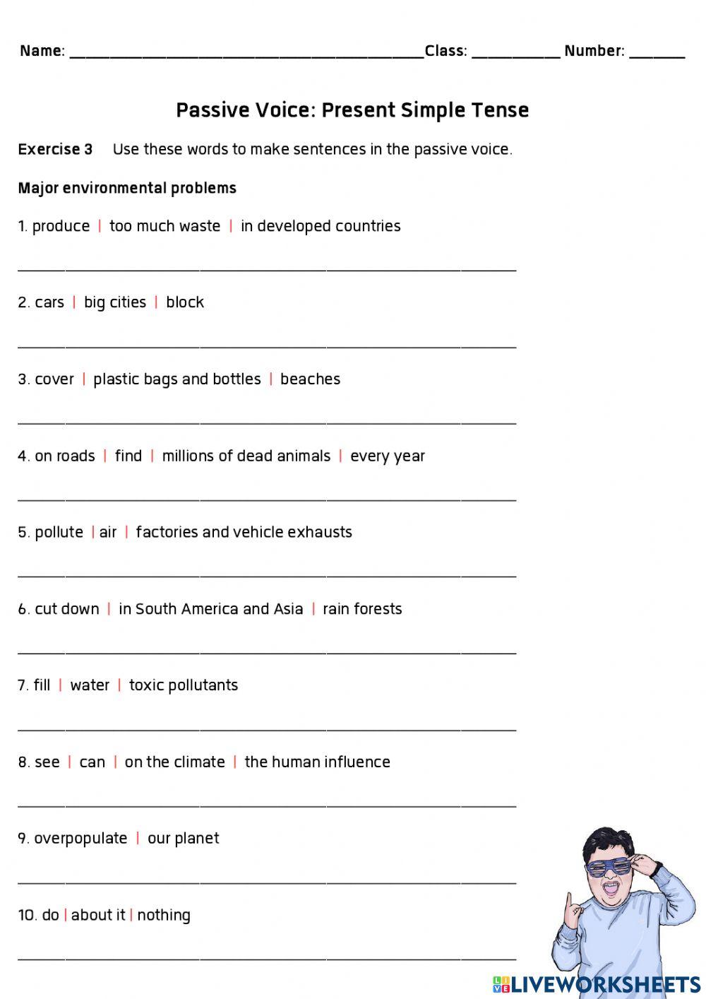 Active Voice and Passive Voice: Present Simple Tense exercise | Live ...