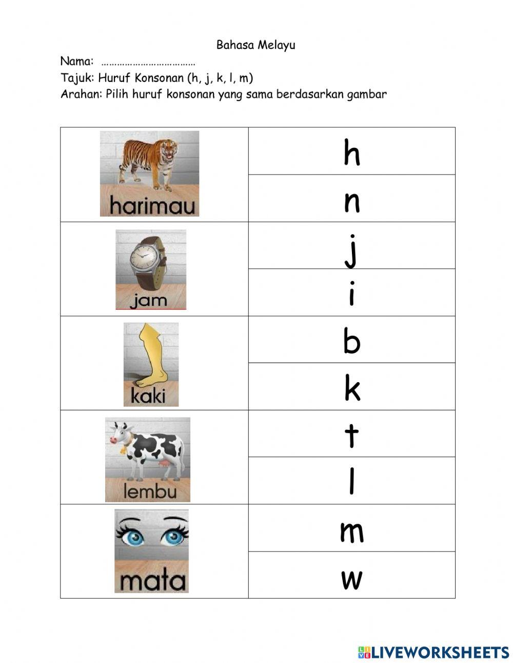 Prabacaan online activity for ARAS RENDAH | Live Worksheets