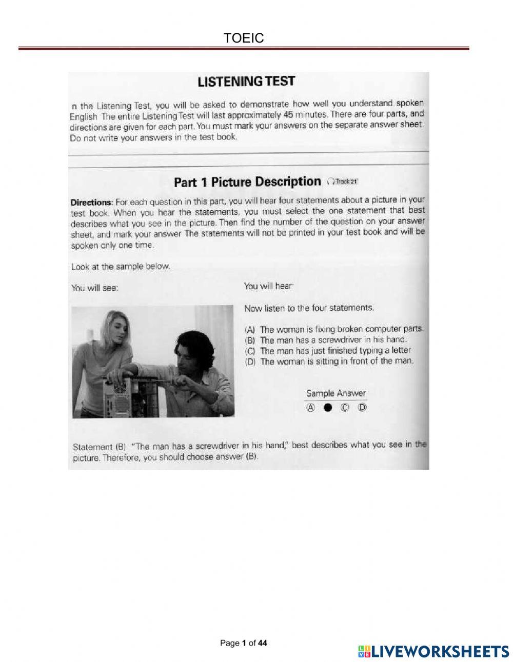 1265382 | Toeic pratice-part 1 | Herdiana