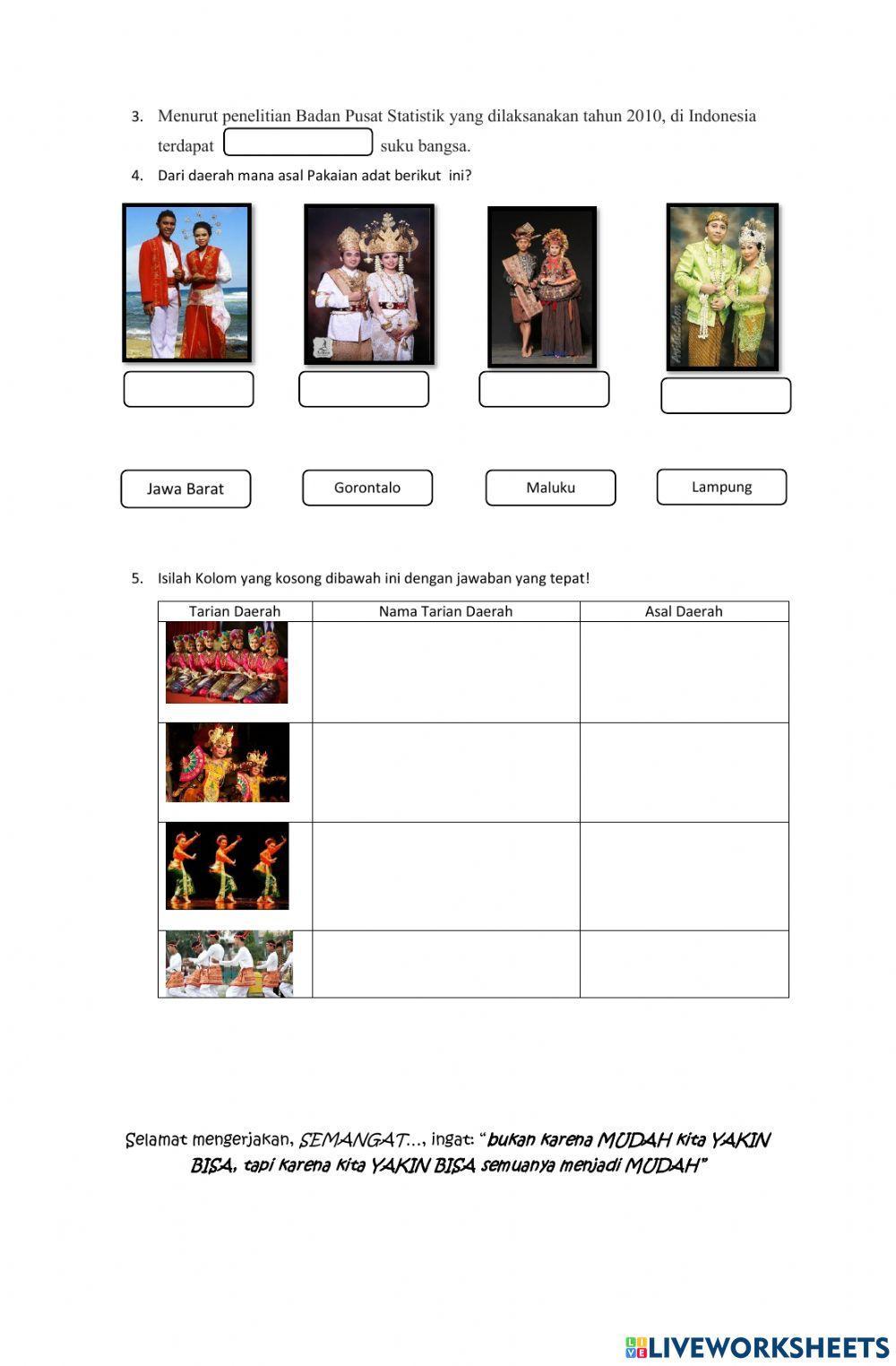 Keragaman Etnik… | Free Interactive Worksheets | 1266108