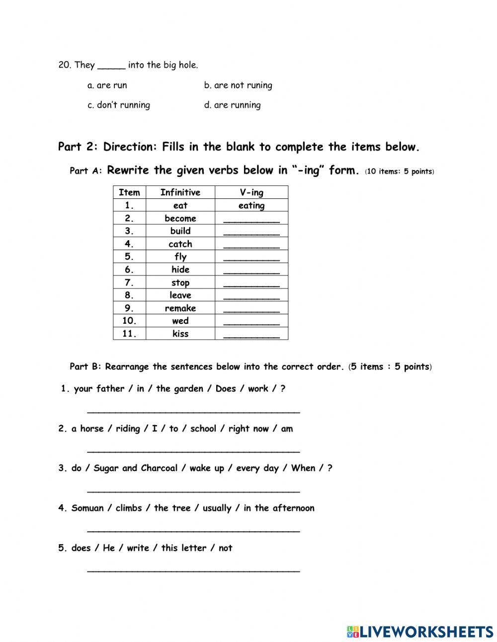 Midterm M3 1- 2021 worksheet | Live Worksheets