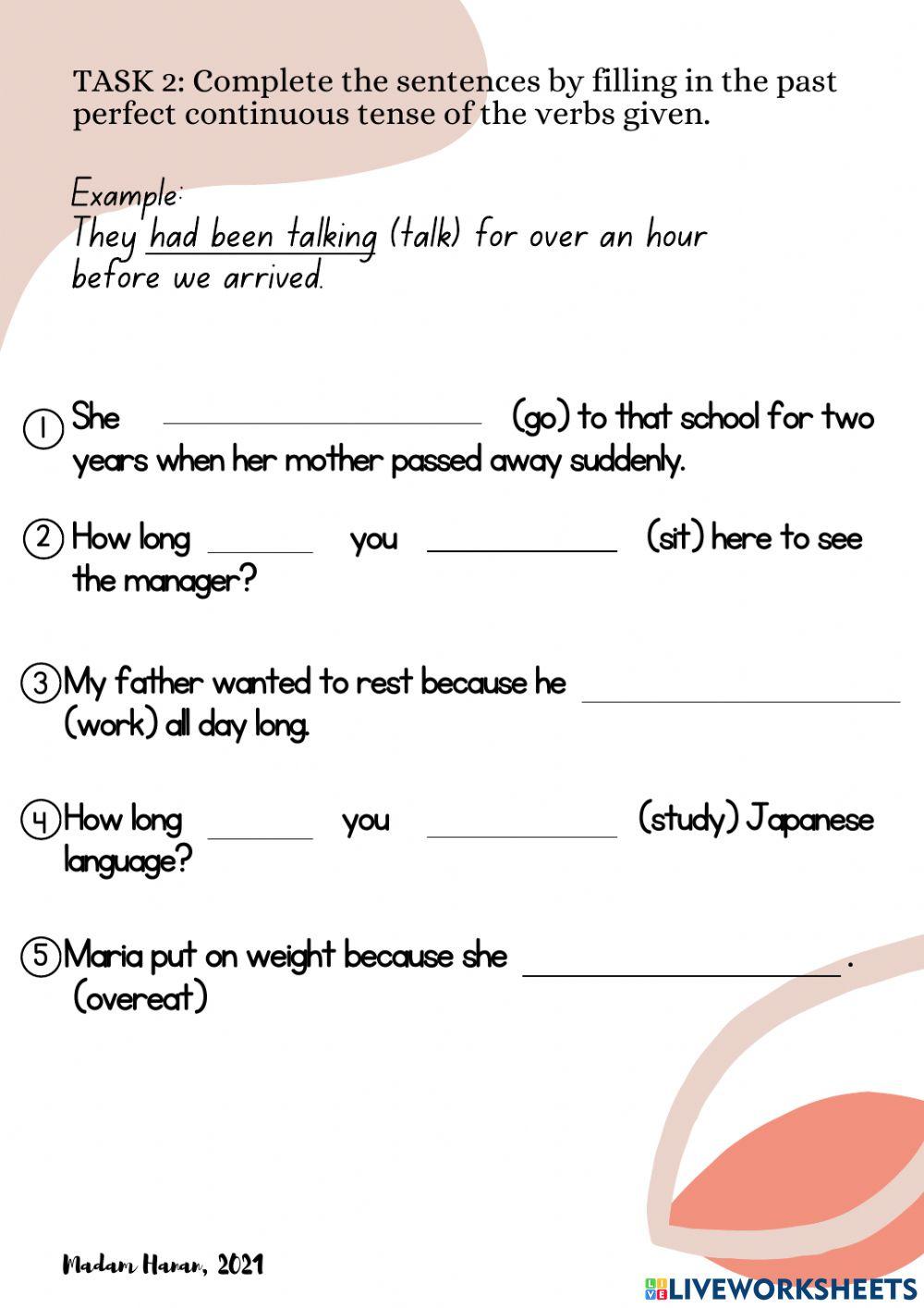 Past perfect te… | Free Interactive Worksheets | 1266611