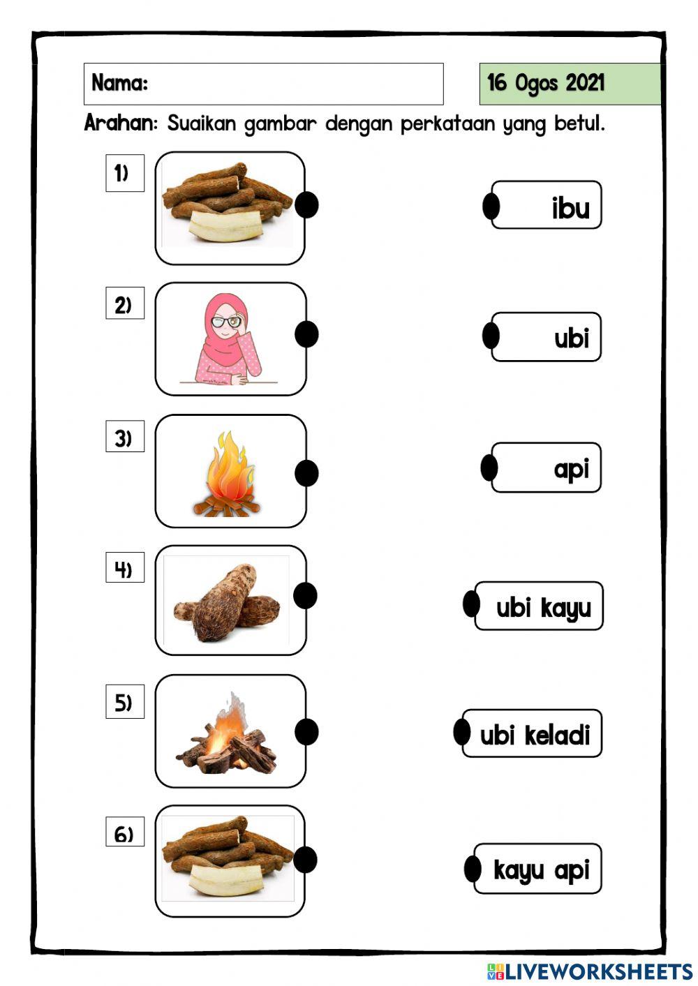 Perkataan V+KV worksheet | Live Worksheets