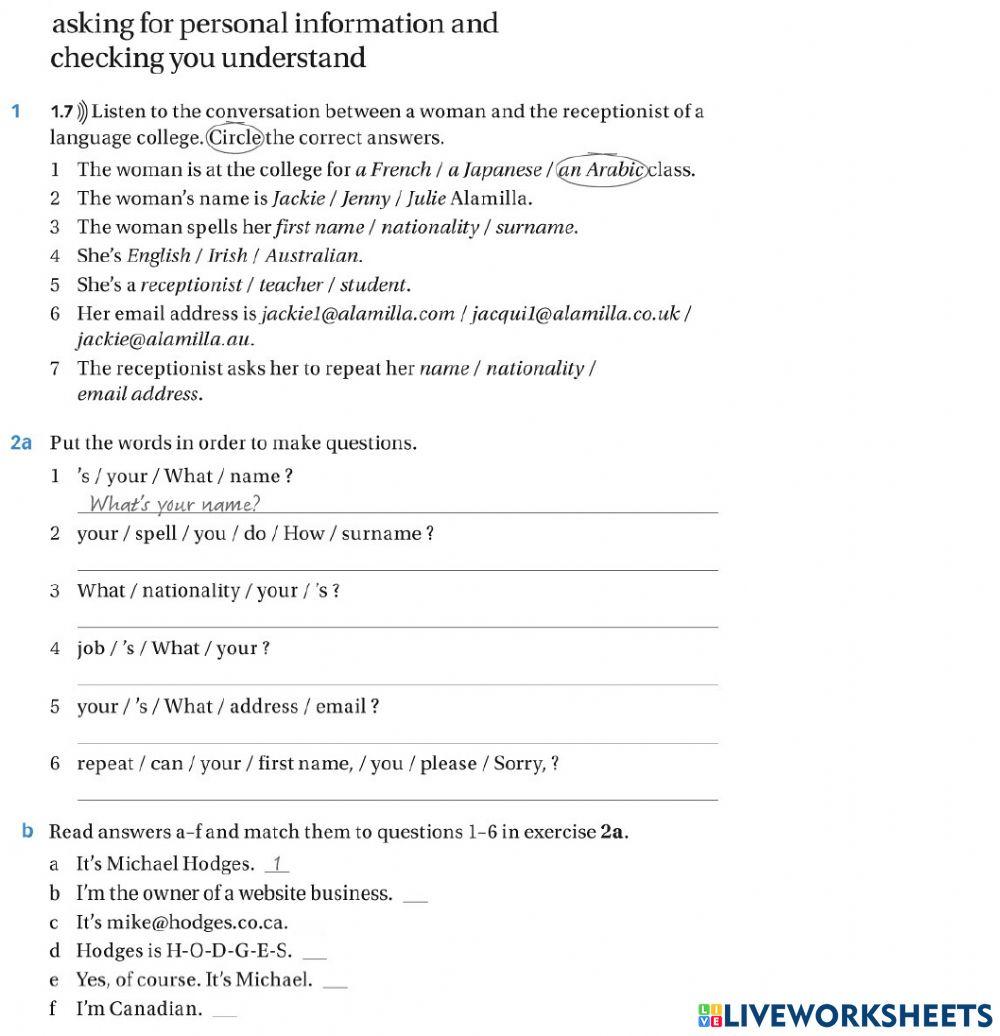 1267322 | Asking for personal information and checking