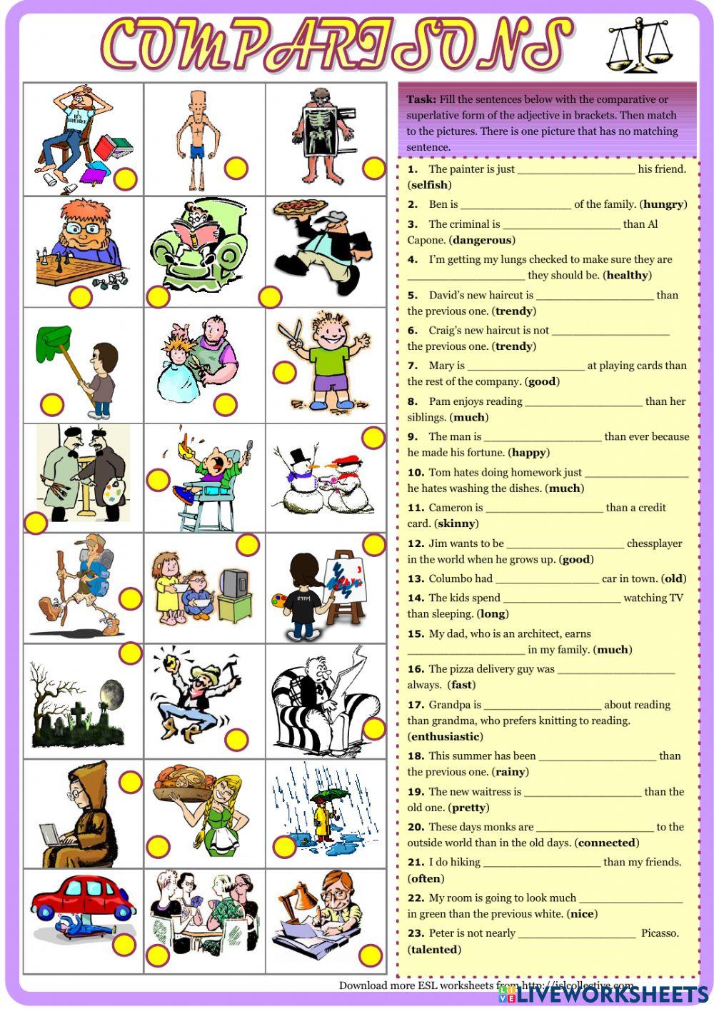 Comparatives | Free Interactive Worksheets | 1267545