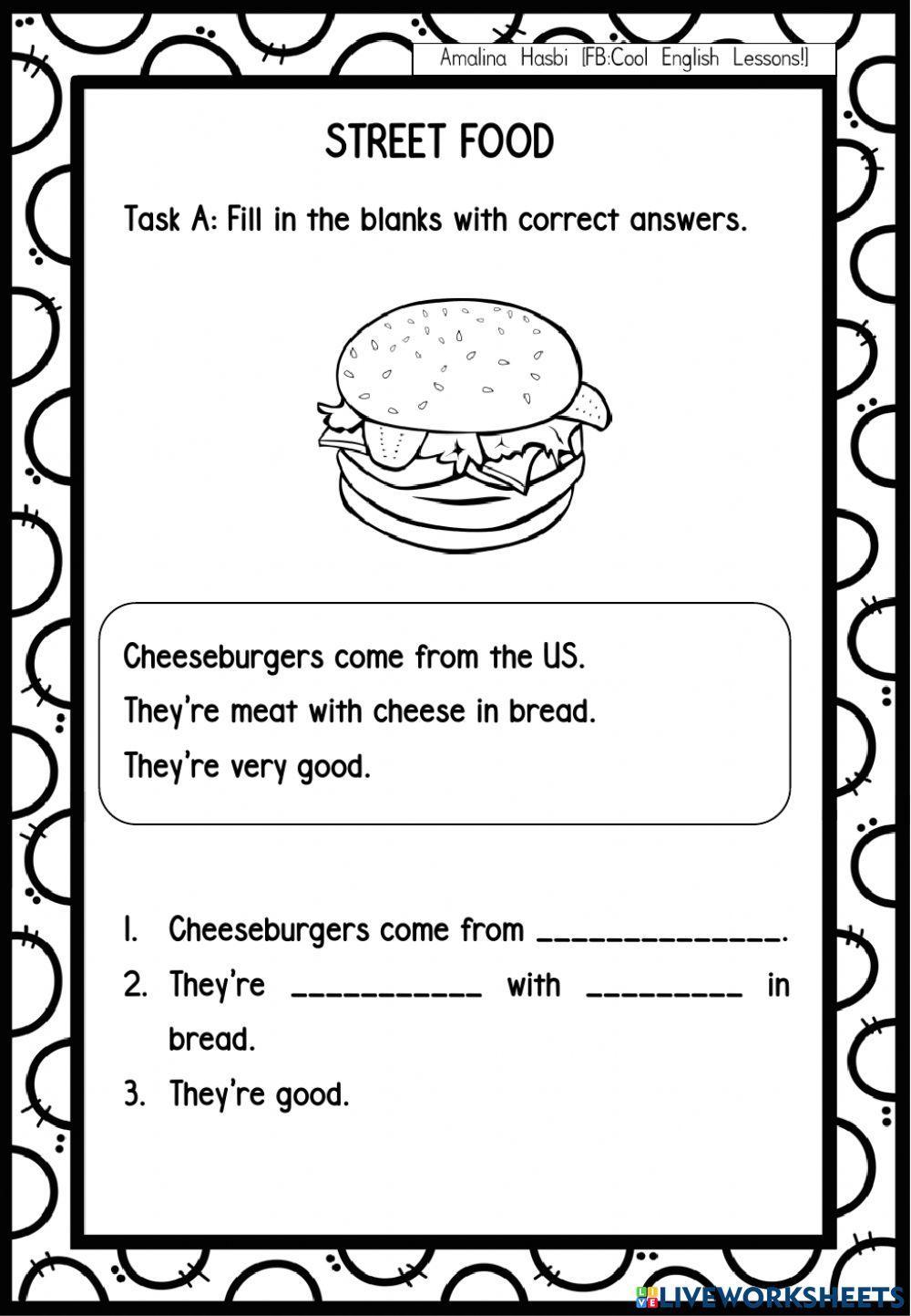 Food, please (street food) worksheet | Live Worksheets