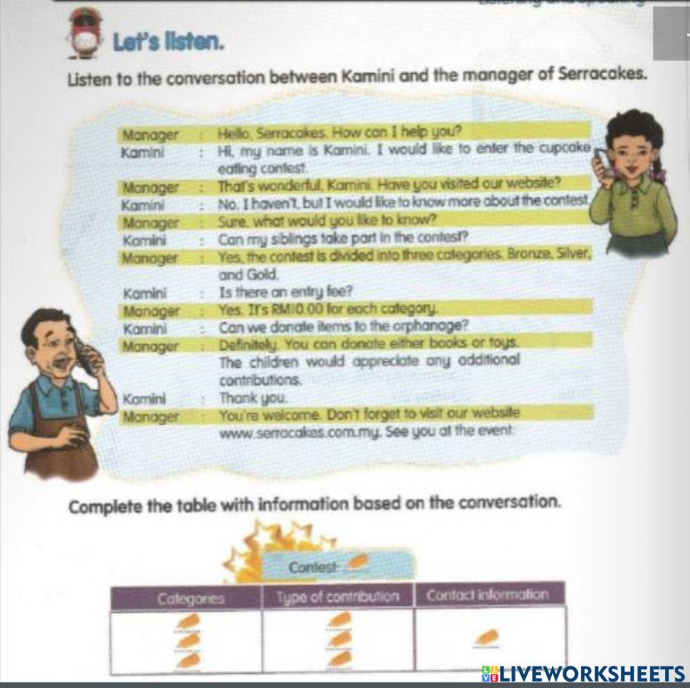 Cupcake Eating Contest interactive worksheet | Live Worksheets