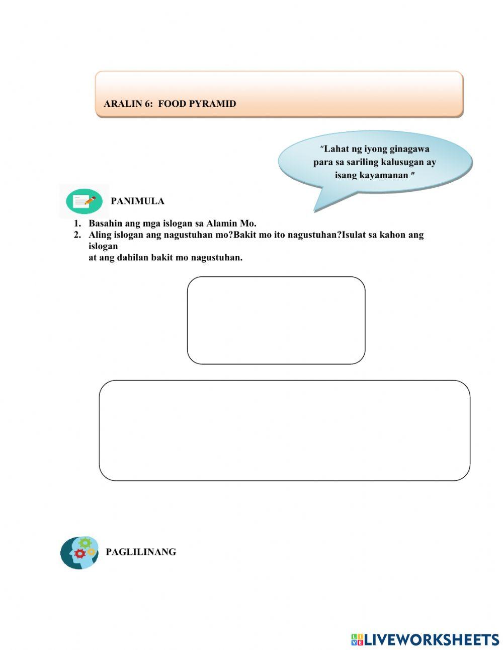 Aralin 6 worksheet | Live Worksheets