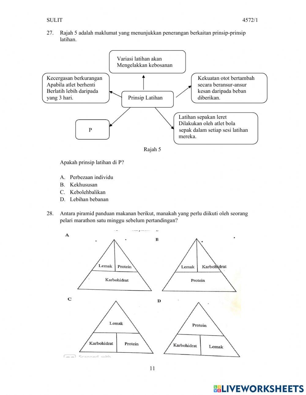 Sains Sukan T5 (2) worksheet | Live Worksheets