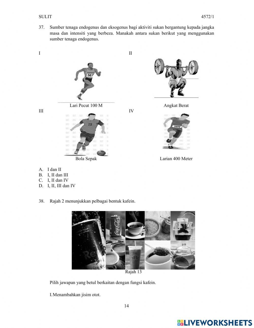 Sains Sukan T5 (2) worksheet | Live Worksheets
