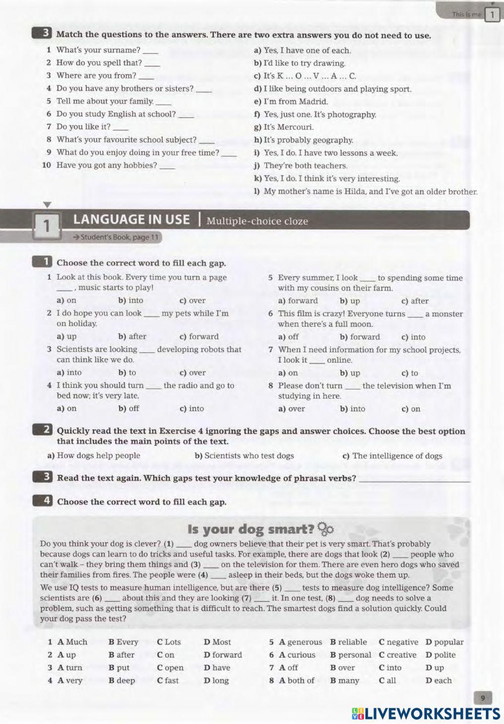 unit 1 language… | Free Interactive Worksheets | 6684685