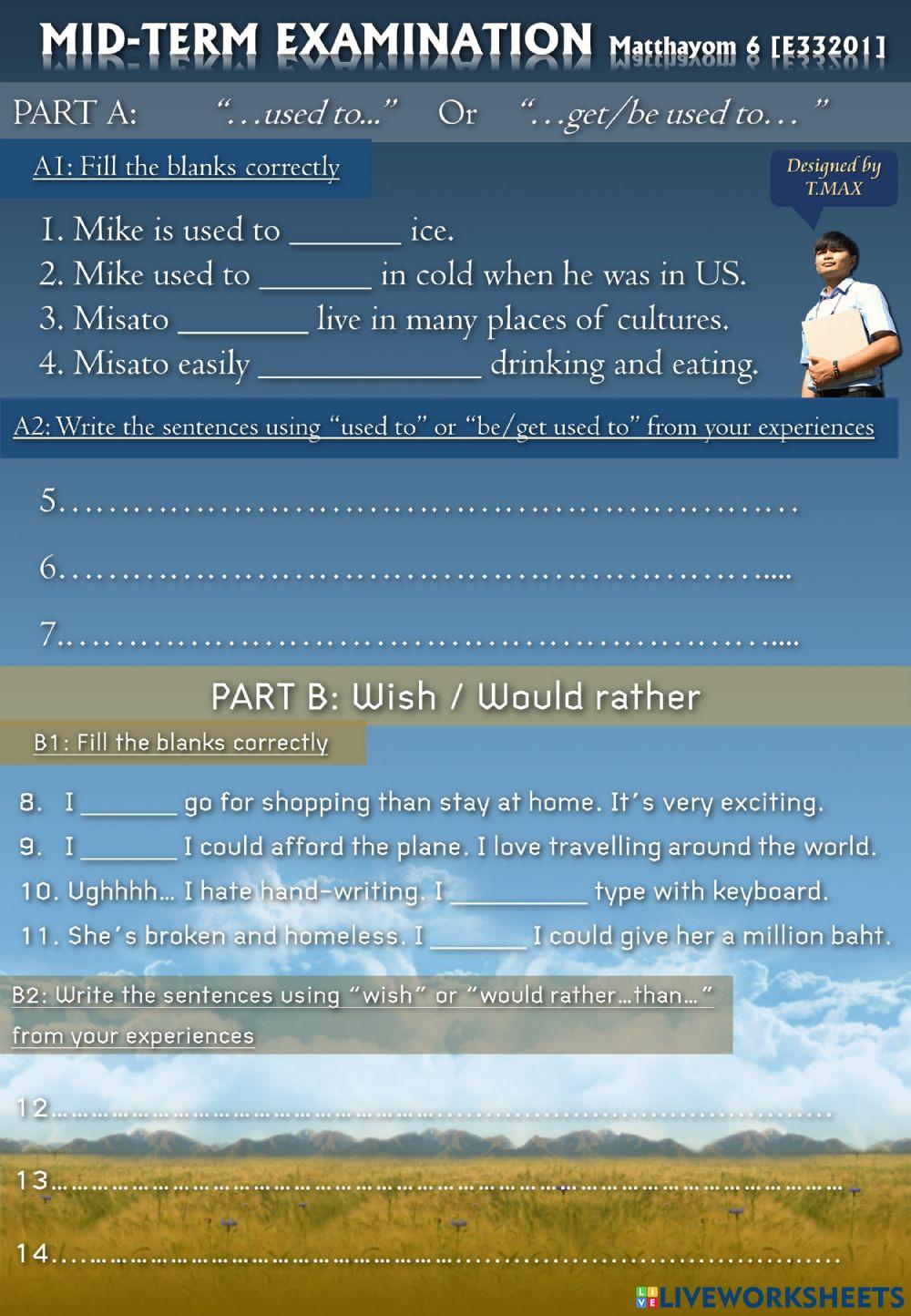 M6 MIDTERM EXAM SEM1 2021 online exercise for | Live Worksheets