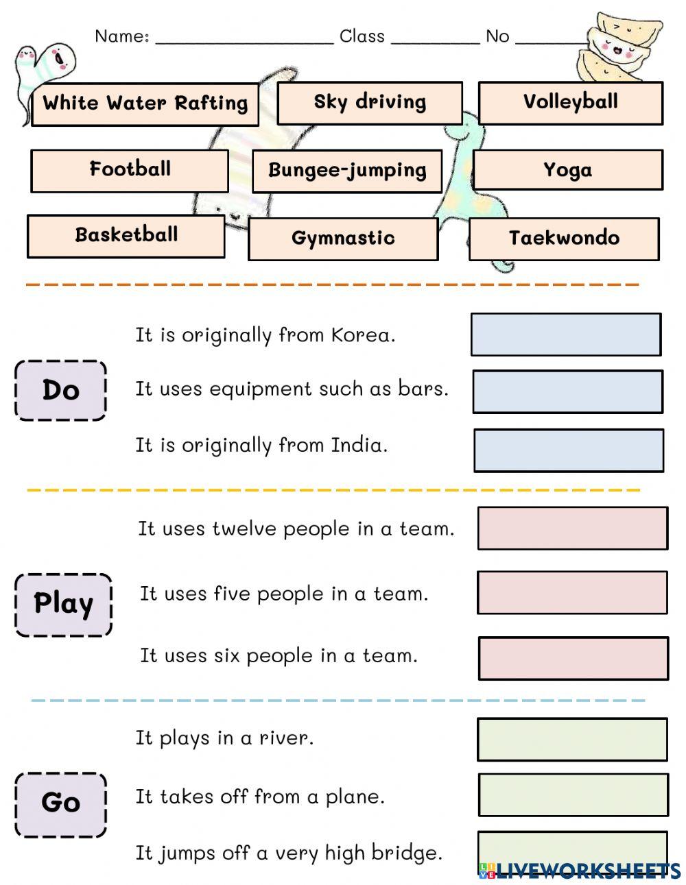 Do play go matching worksheet | Live Worksheets