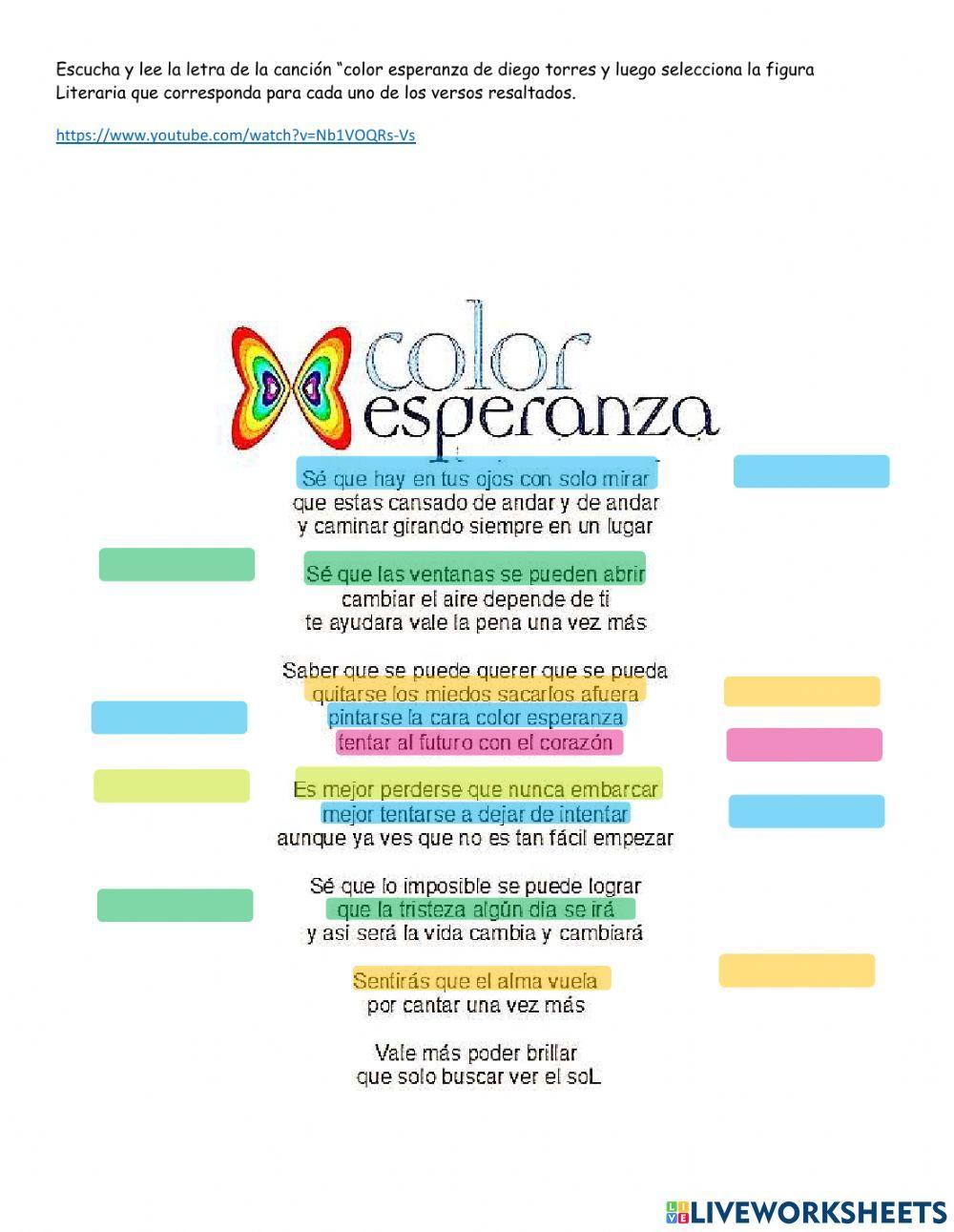 Canción Color e… | Free Interactive Worksheets | 1271056