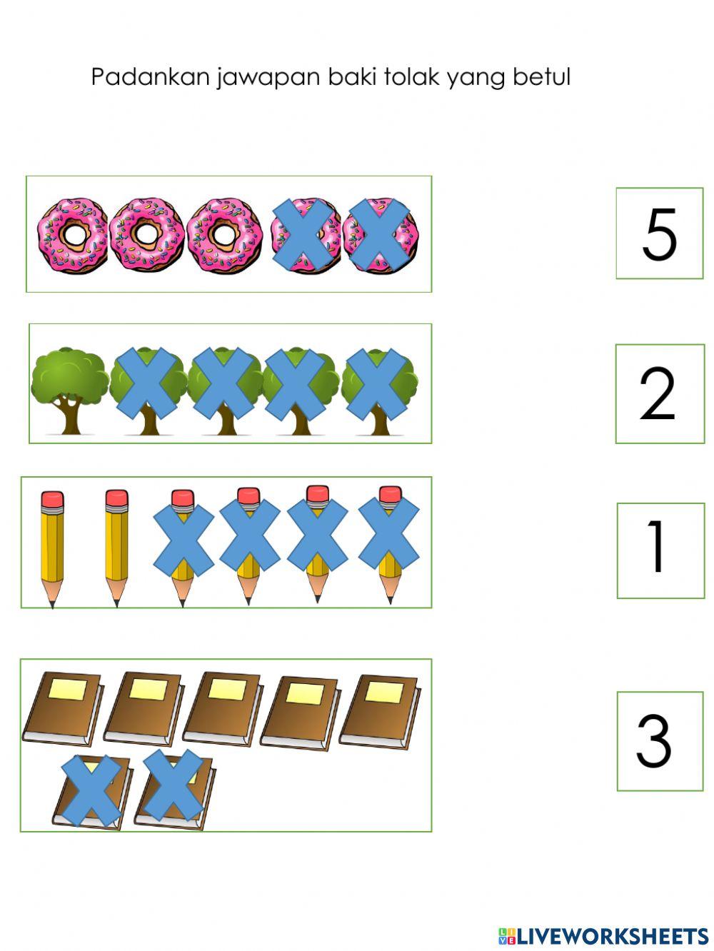 Operasi Tolak Dalam Lingkungan 10 exercise for Prasekolah/PPKI | Live ...