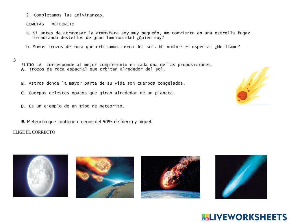 Astros menores worksheet | Live Worksheets