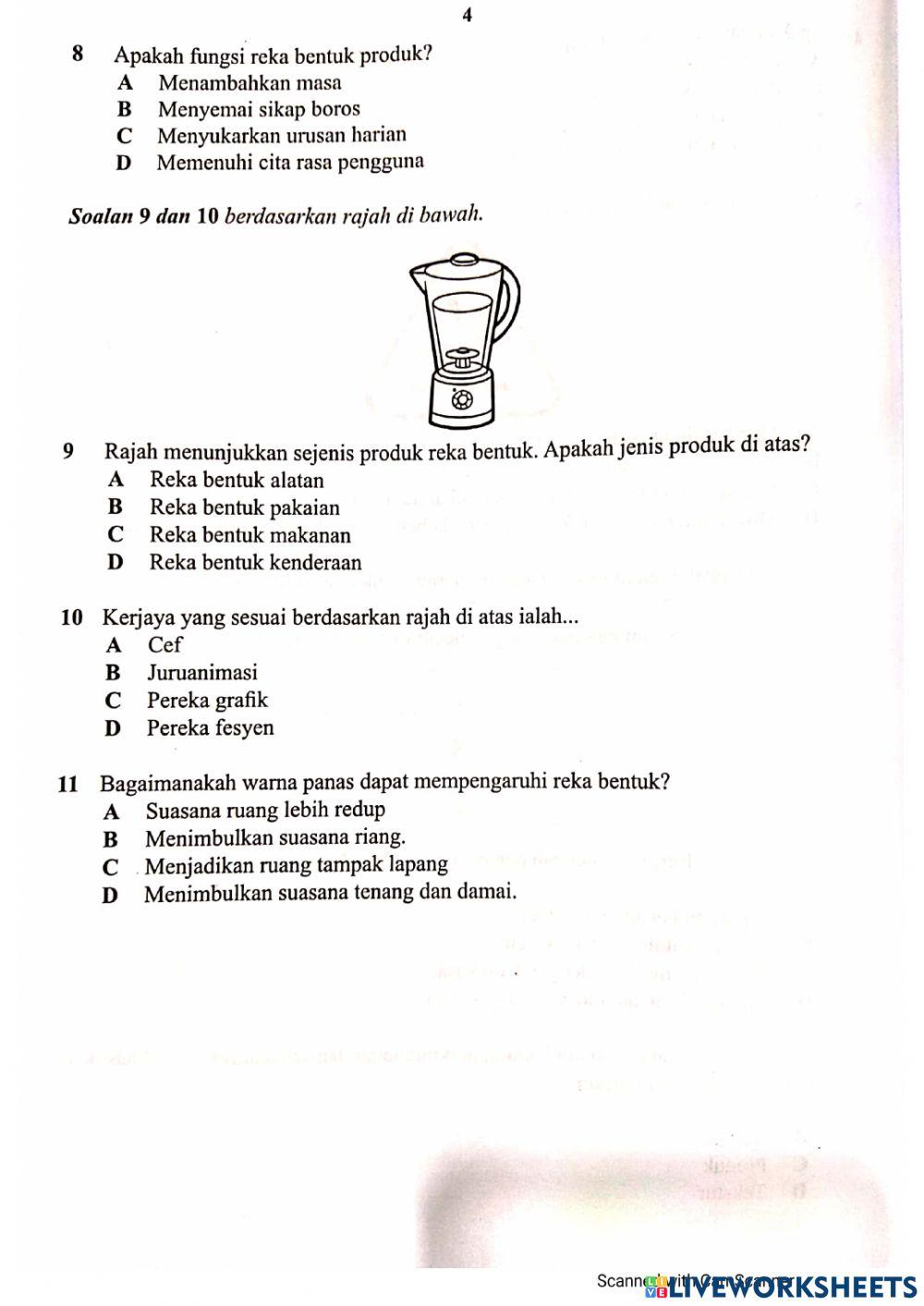 Pentaksiran RBT Tahun 4 (new) online exercise for | Live Worksheets