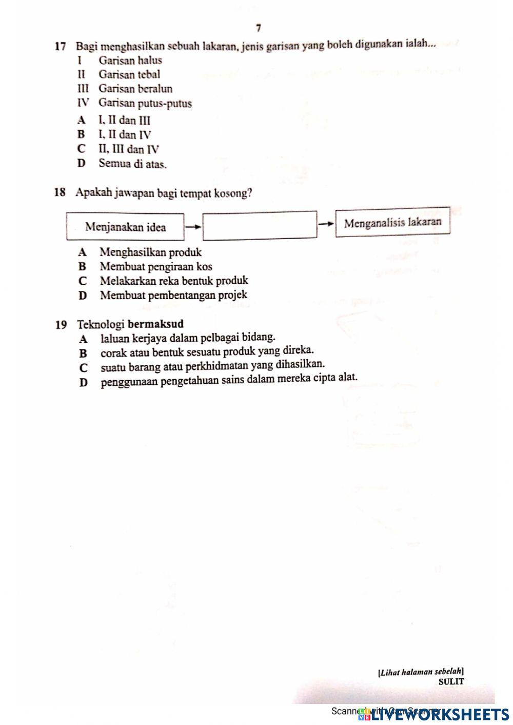 Pentaksiran RBT Tahun 4 (new) online exercise for | Live Worksheets