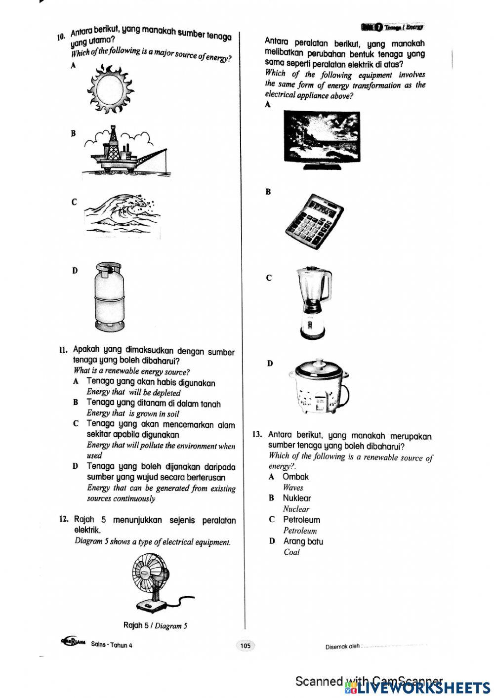 Year 4 Unit 7 Energy 6685191 | Sanggari Ponnen | Live