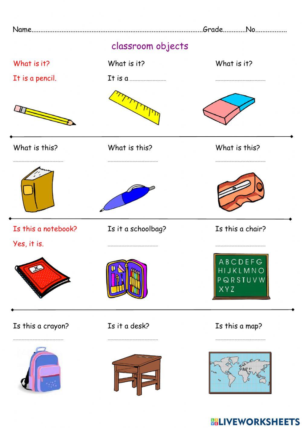 School objects 1272525 | niracha_a | Live Worksheets