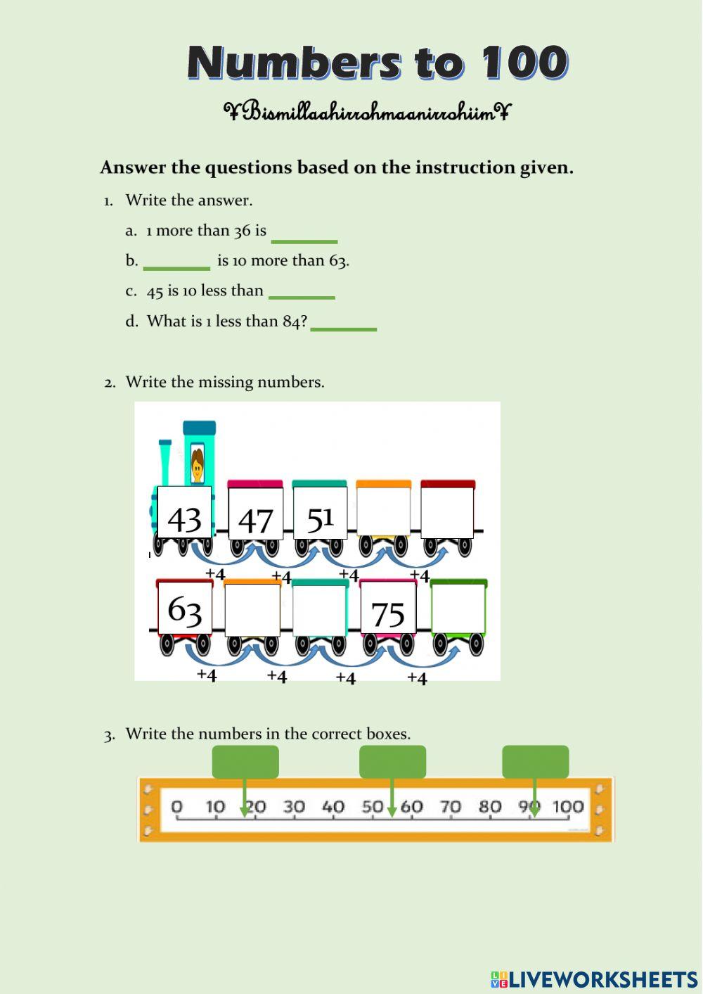 Number line online exercise for 2 | Live Worksheets
