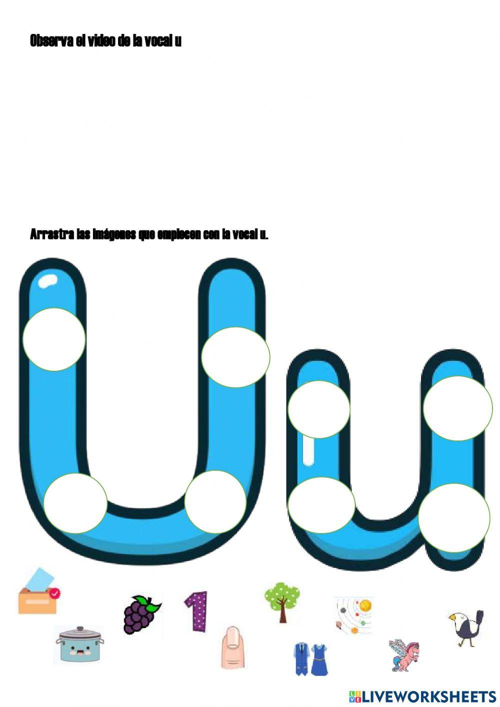 Vocal u exercise for INICIAL | Live Worksheets