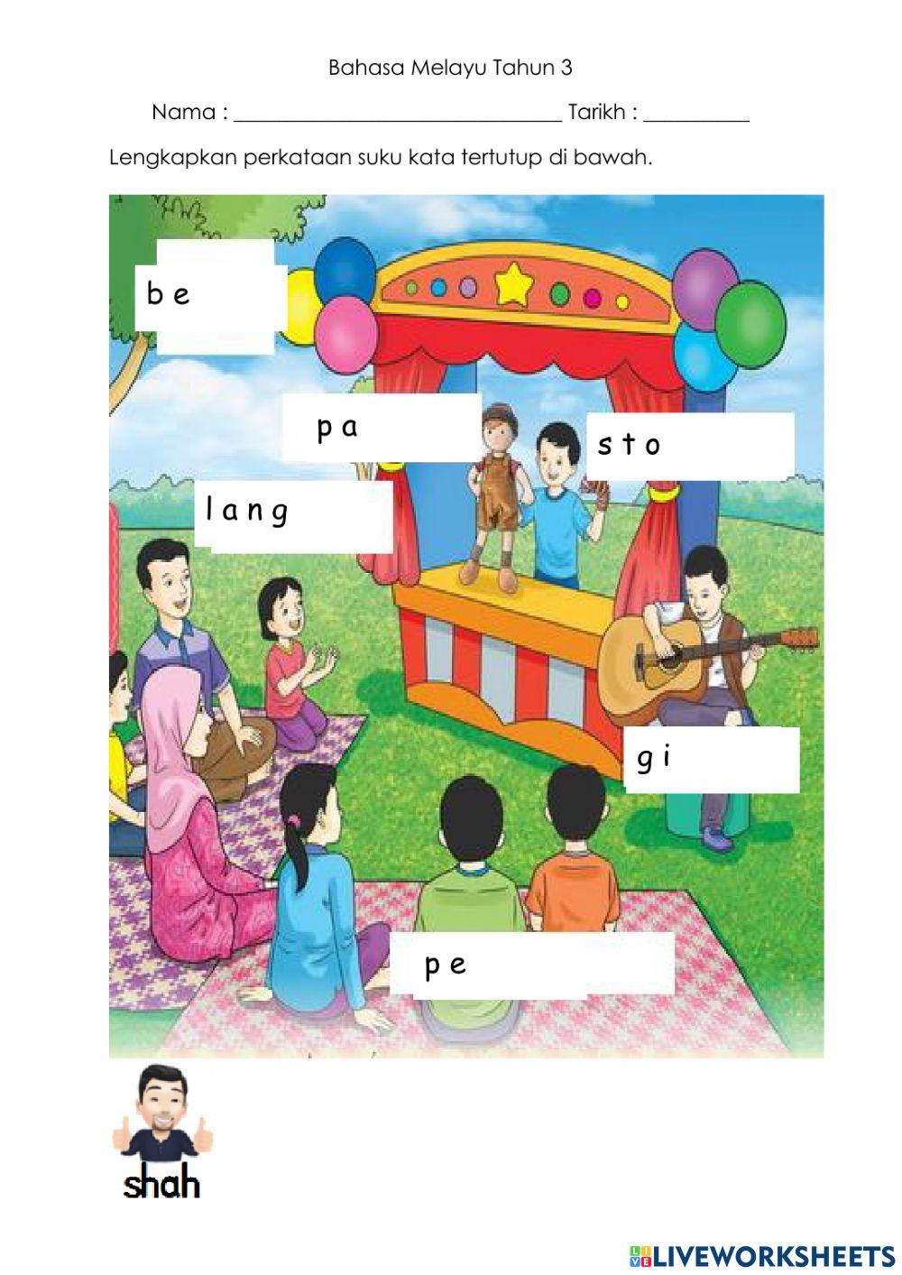 Tulis suku kata tertutup interactive worksheet | Live Worksheets