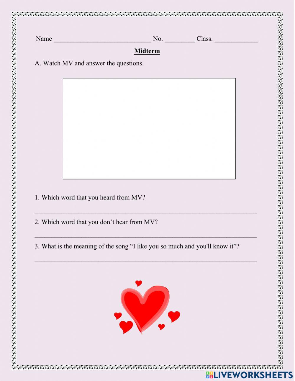 Midterm Exam online exercise for | Live Worksheets