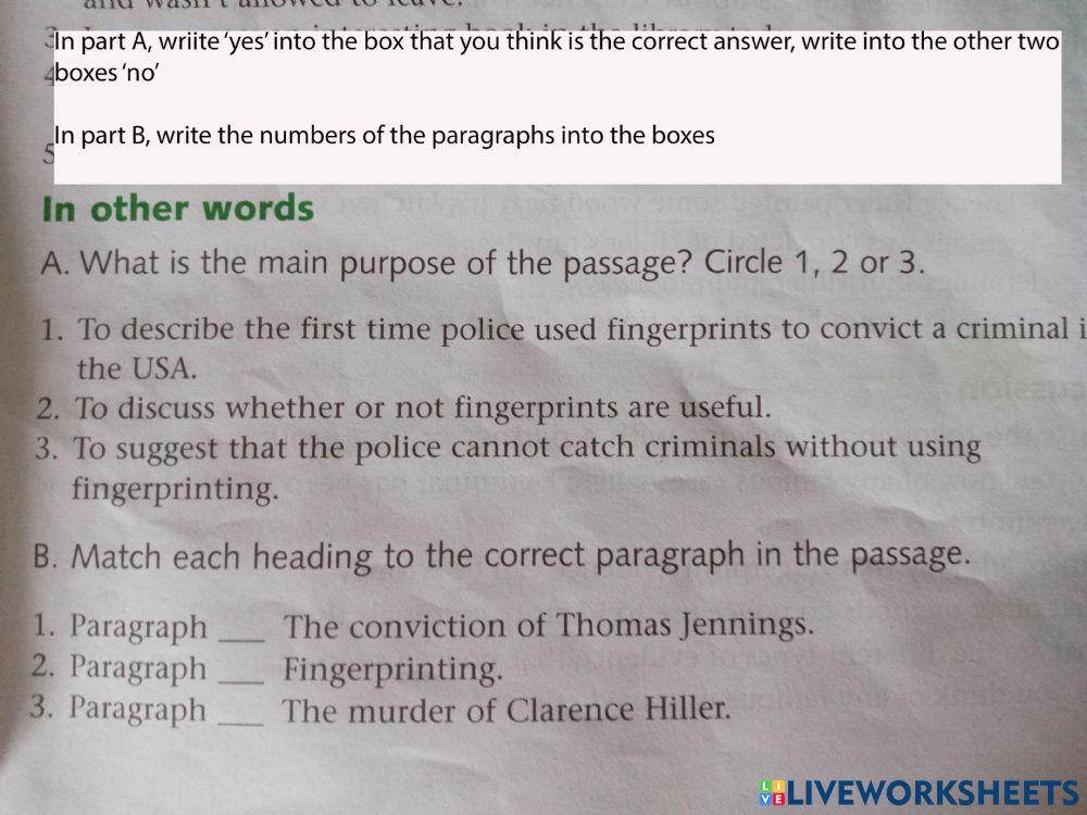 English Reading Unit 4 In other words M6 worksheet | Live Worksheets