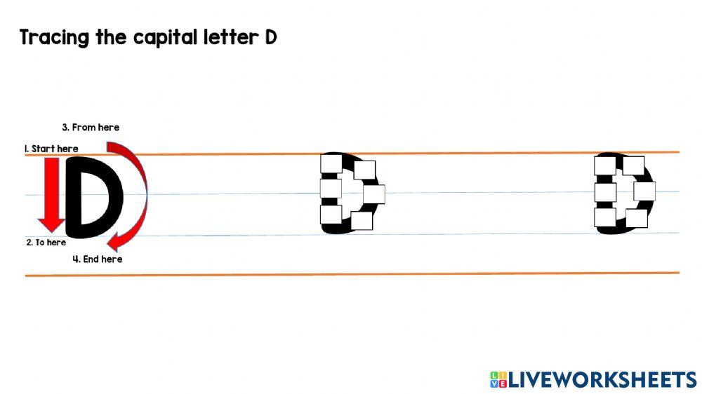 Write capital letter C and D worksheet | Live Worksheets