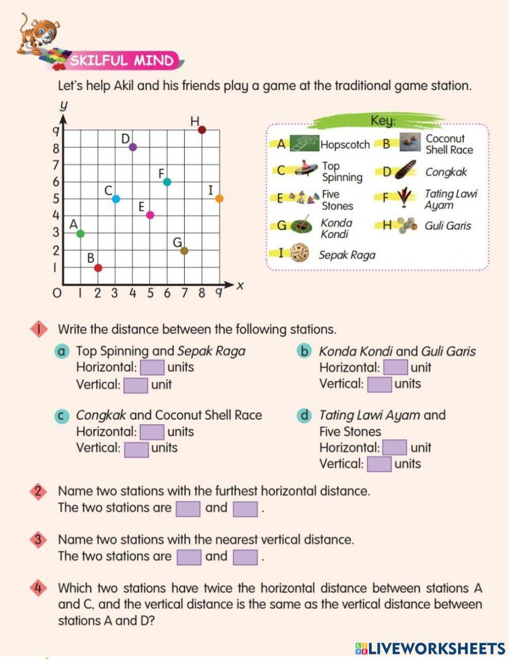 Coordinates Yea… | Free Interactive Worksheets | 1273929