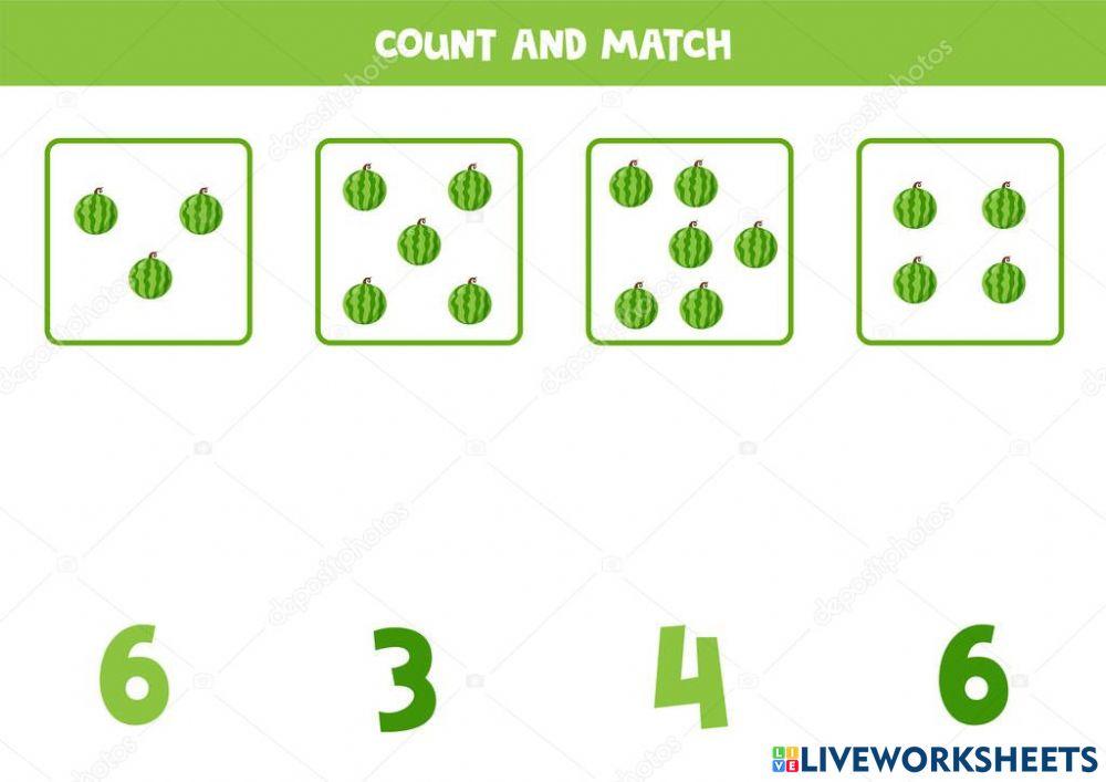 Match online exercise for 3 | Live Worksheets
